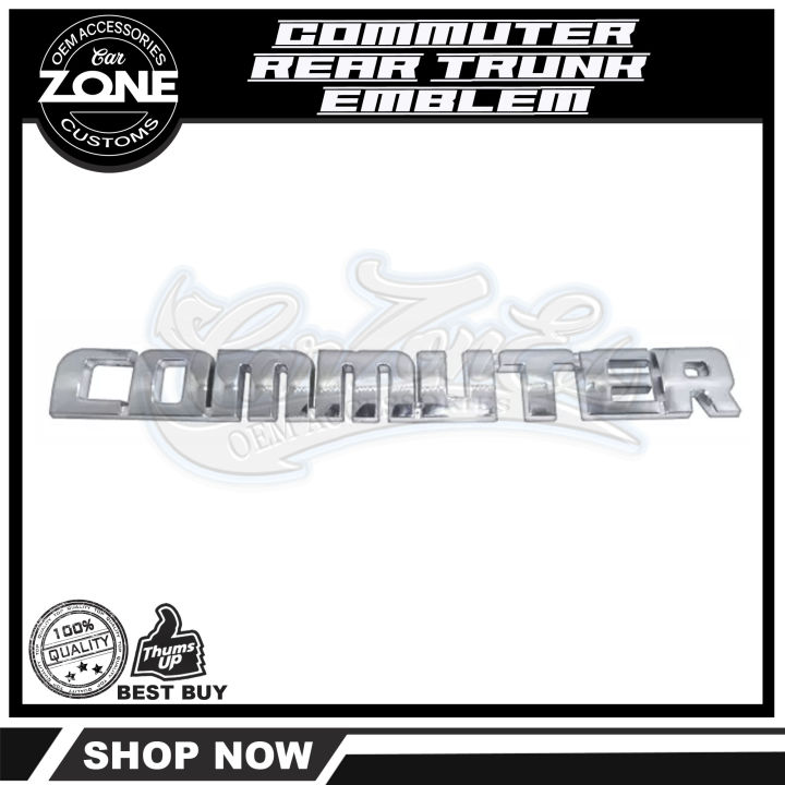 Commuter Word Logo Rear Trunk Badge Emblem for Toyota Hiace (Chrome ...