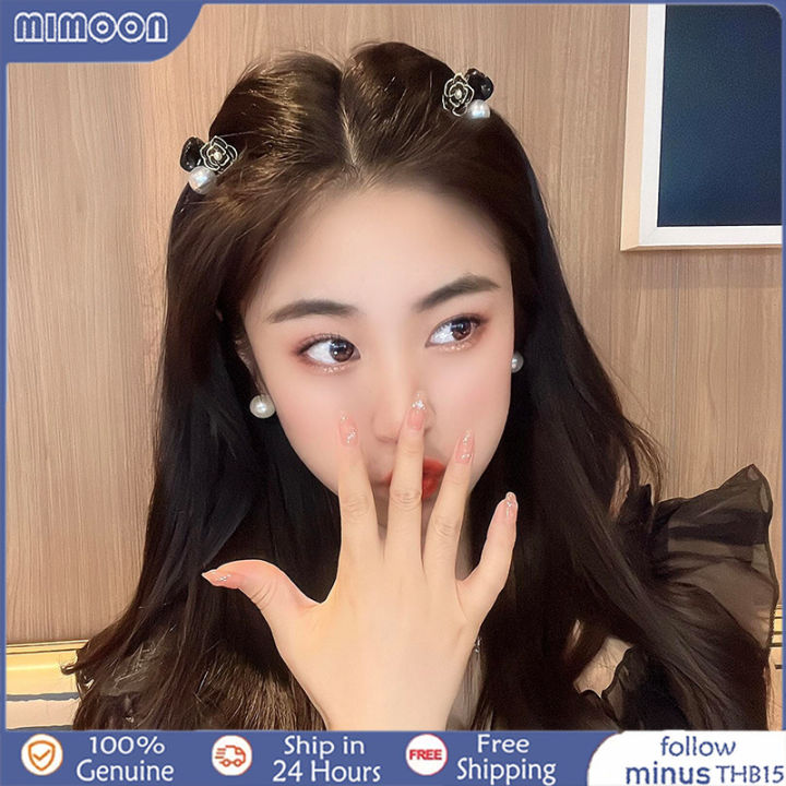 เกาหลีรุ่น Camellia วินเทจเครื่องประดับผมผู้หญิงแสงหรูหราขนาดเล็กปลายฉลามคลิป MIMOON | Lazada.co.th