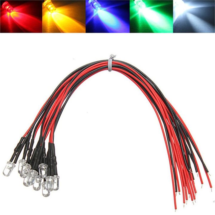 RIVVY 10 pcs Colorful 12V 5mm Wired LED Diode Light Emit | Lazada Singapore
