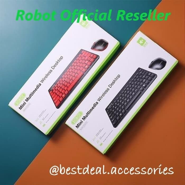 Robot KM3000 Portable Mini Wireless Keyboard + Mouse Combo Original ...