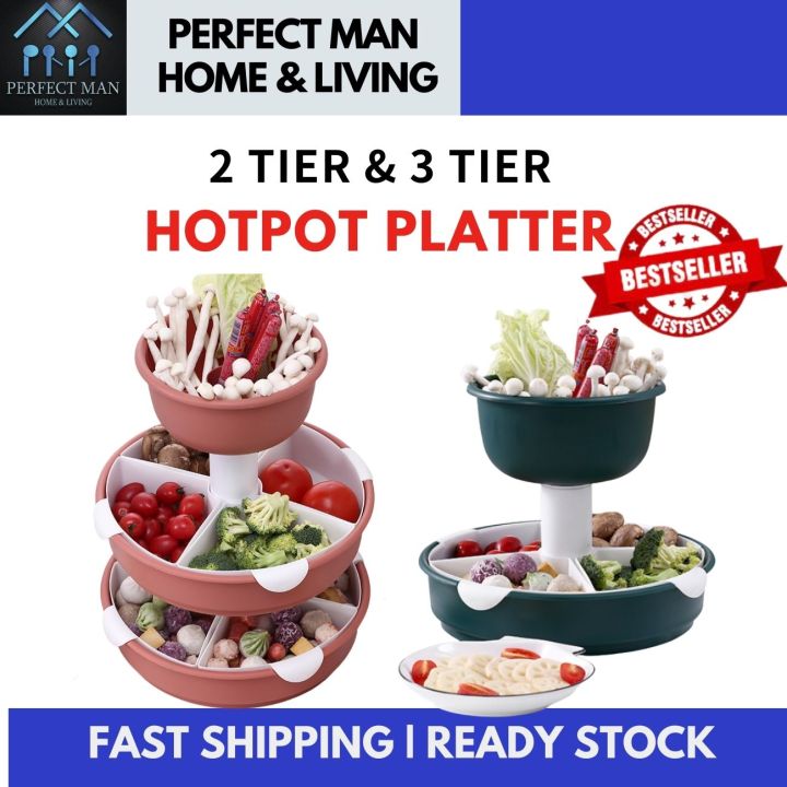 SG Ready Stock!!Hot Pot Platter Multi Layer Storage Removable Trays ...