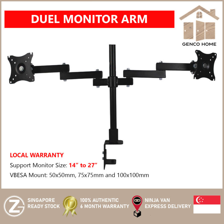Dual Monitor Stand - Support 14" to 27" Inch Monitor - 40cm Height ...