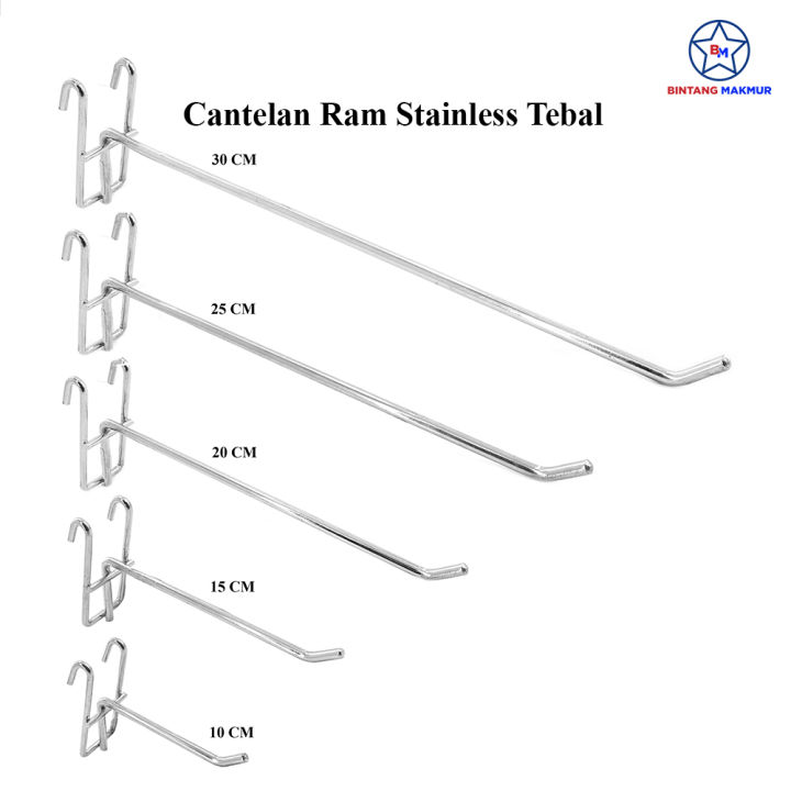 Cantelan / Cantolan / Gantungan / Kaitan Hook Ram Display Stainless ...