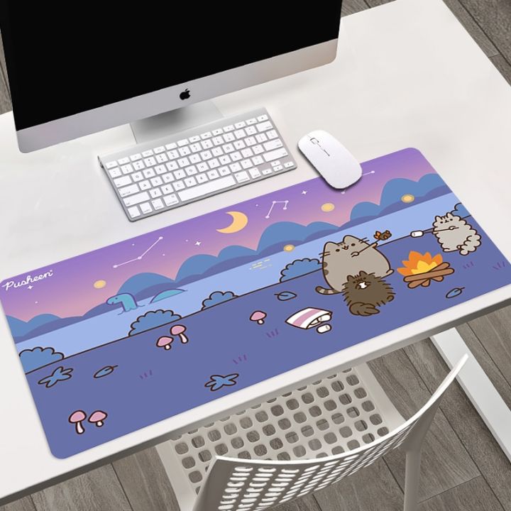 Funny Cute Cat Gaming Mouse Pad Anime Accessories Carpet Xxl Mause ...