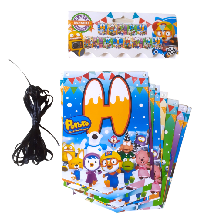 Banner Ulang Tahun Pororo / Banner Hbd Pororo / Banner Karakter ...
