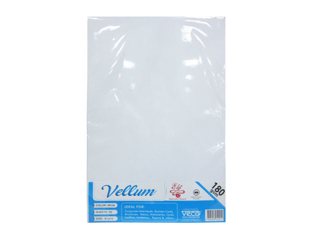 VECO VELLUM BOARD WHITE 180GSM LEGAL 10S | Lazada PH