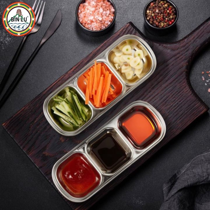 Samgyupsal saucer dish seasoning saucer, thick stainless steel saucer ...