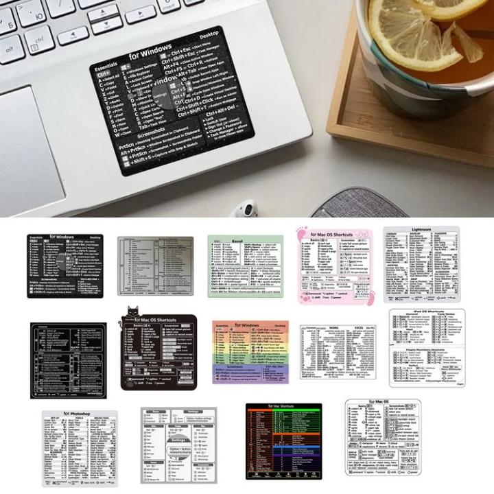 Cheat Sheet Sticker Word/ Quick Reference Guide Keyboard Shortcut ...