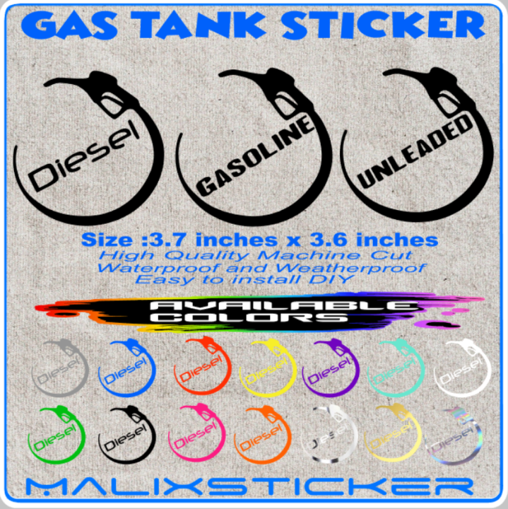 DIESEL / GASOLINE / UNLEADED CAR GAS TANK STICKER | Lazada PH