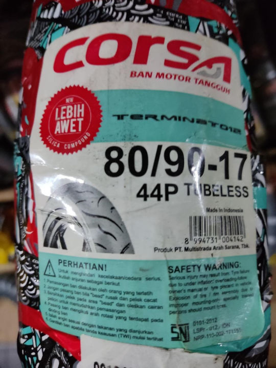 Ban luar corsa 80 90 17 terminator terminat012 Tubles motor Bebek awet ...
