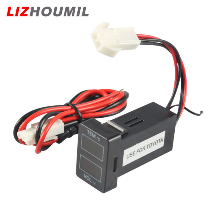 LIZHOUMIL Car Battery Voltmeter Ambient Temperature Monitor Thermometer ...