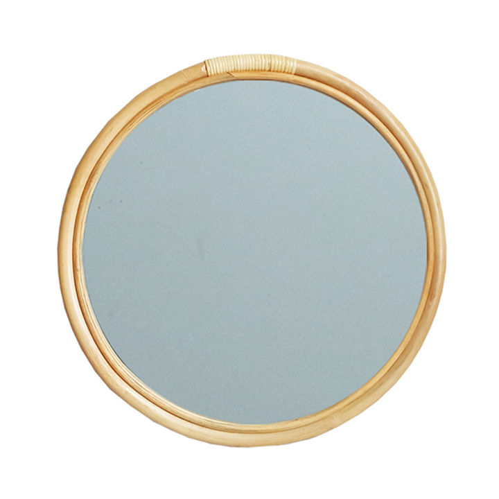 Rattan Circle Wall Mirror 16 Inch Round Dressing Mirror Makeup Mirrors ...
