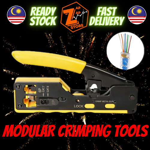 All In One Pass Thru RJ45 Crimping Tool RJ45 Crimper Network Cable Tool for RJ45 Cat7 Cat6 Cat5 ...