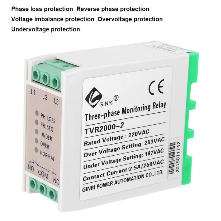 220VAC Over & Under Voltage Failure Phase Sequence Protector 3 Phase ...