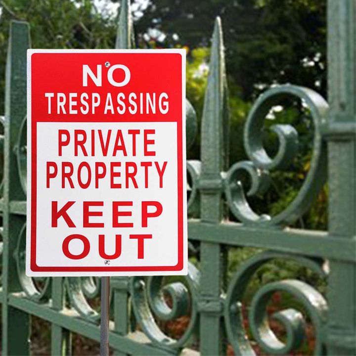 Home Private Property Warning Sign Bright Red Color Warning Metal Sign ...