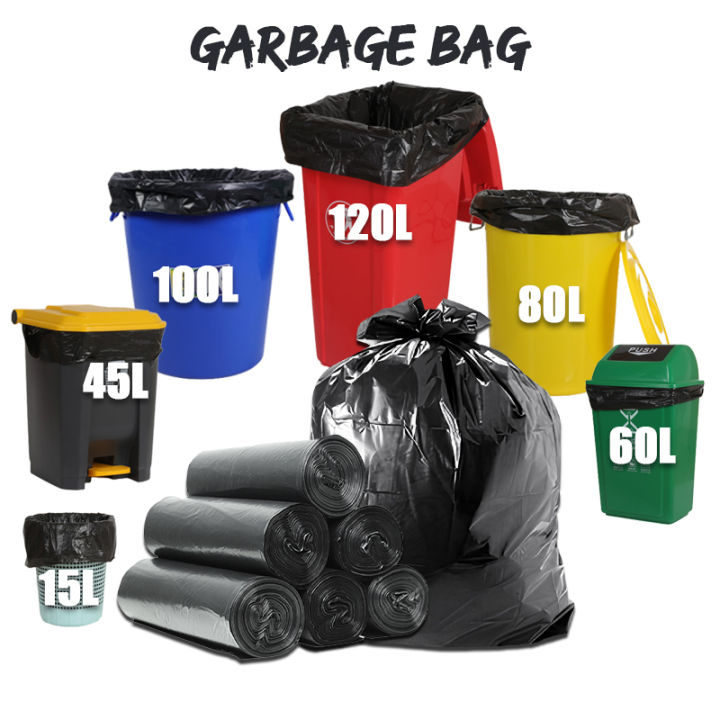 【SG】Heavy Duty Garbage Bag Plastic Trash Bag Roll Disposable Big ...