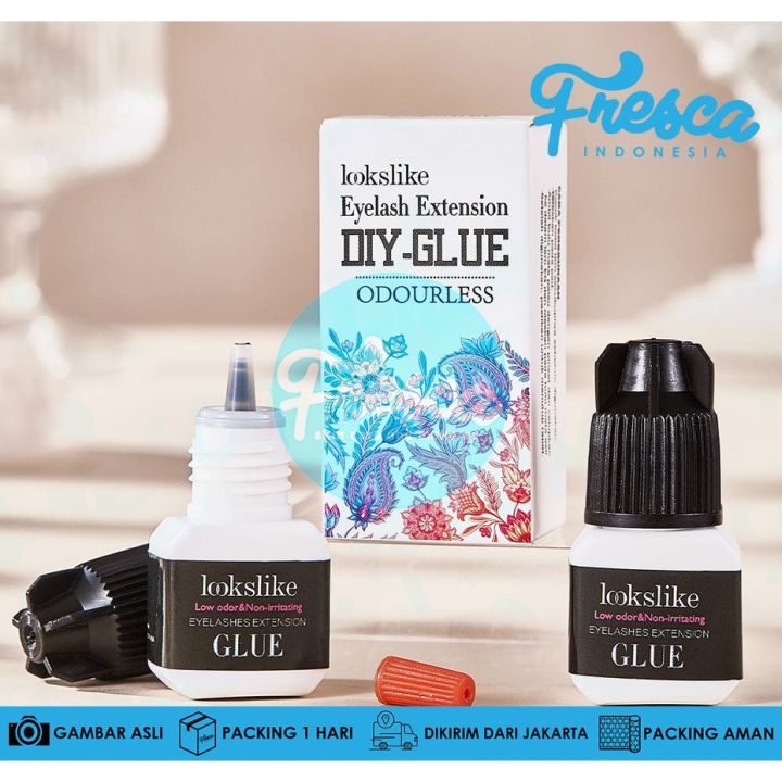 Lookslike Glue Eyelash Extension Tidak Pedih di Mata 5ml Tahan 1 - 2 ...