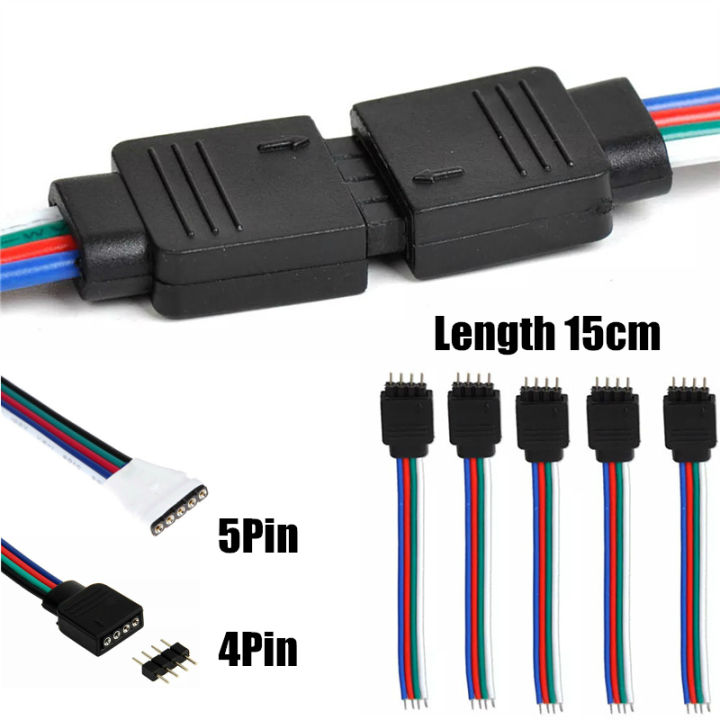 4pcs/Lot 4pin 5pin LED Strip Light Connector Male & Female plug socket ...