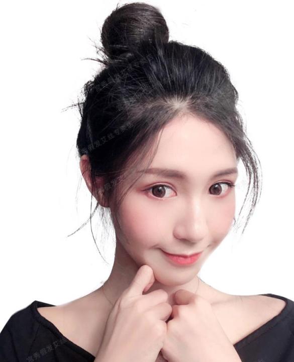 TSE Wig Hair Rope Real Hair Curly Hair Ring Fluffy Cute Natural Half ...