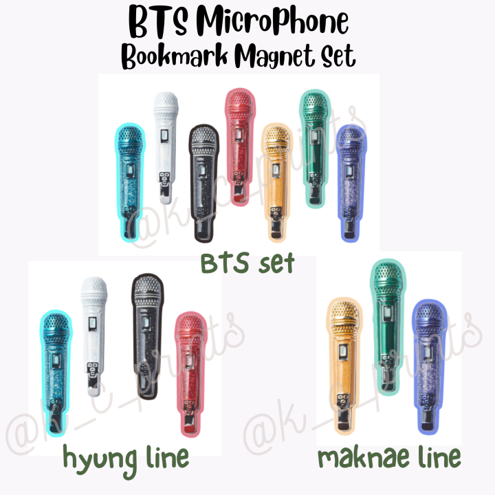BTS Microphone Bookmark Magnet RM Jin Suga Jhope Jimin V Jungkook Fanmade | Lazada PH