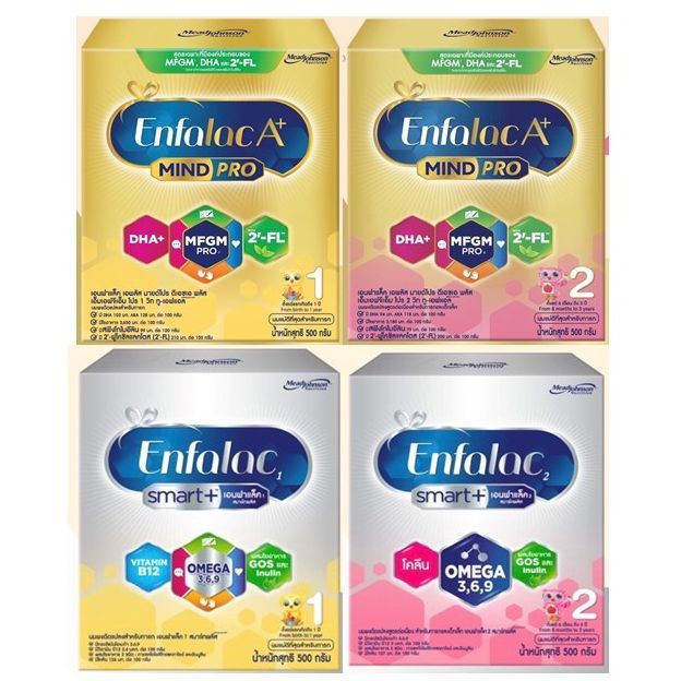 Enfalac เอนฟาแล็ค A+ และ เอนฟาแล็ค สมาร์ท พลัส สูตร1 และสูตร 2 ขนาด 500 ...