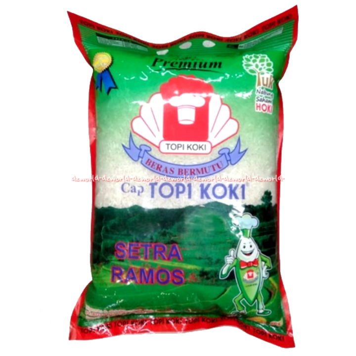 Topi Koki 5kg Beras Bermutu Sentra Ramos White Rice Cap Beras Putih ...
