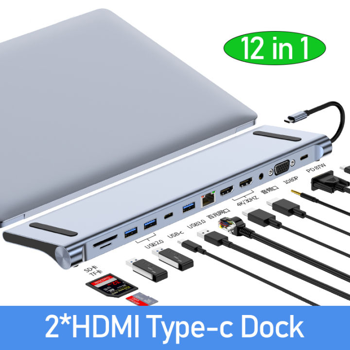 [deuuo] 2023 latest style 10 in 1 dock hub usb c laptop docking station ...