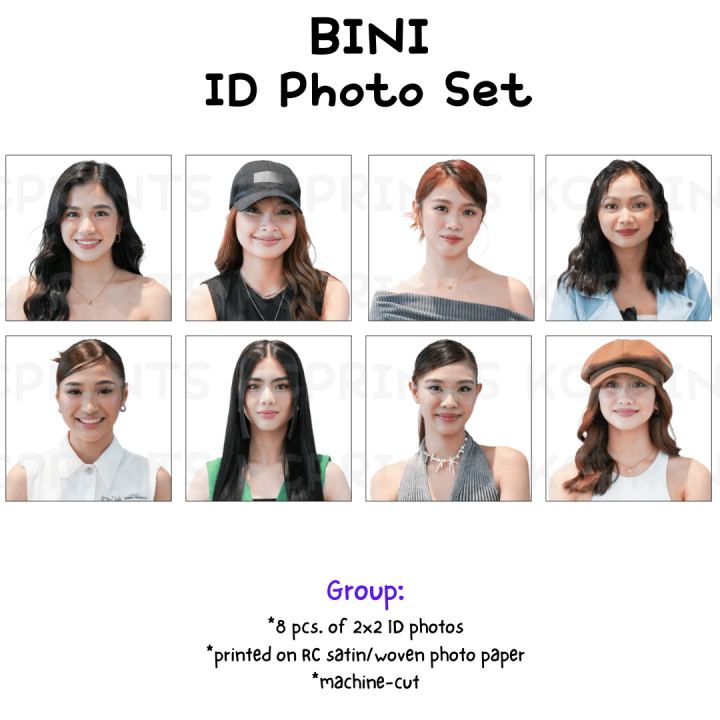 BINI ID Photo Set 2x2 8 pcs Fanmade PPOP | Lazada PH