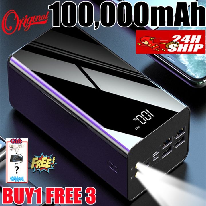original 100000mah Powerbank Fast Charging Power Bank High Capacity ...