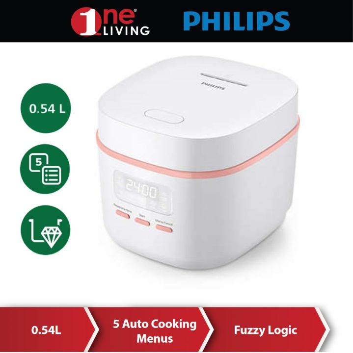 Philips 3000 Series Mini Rice Cooker - White 0.54L HD3064 (HD3064/62 ...