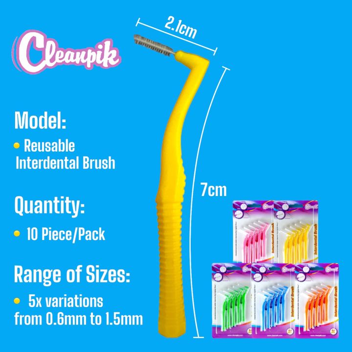 CleanPik Interdental L-Shaped Brush - Orthodontic Oral Care Angle Brush ...