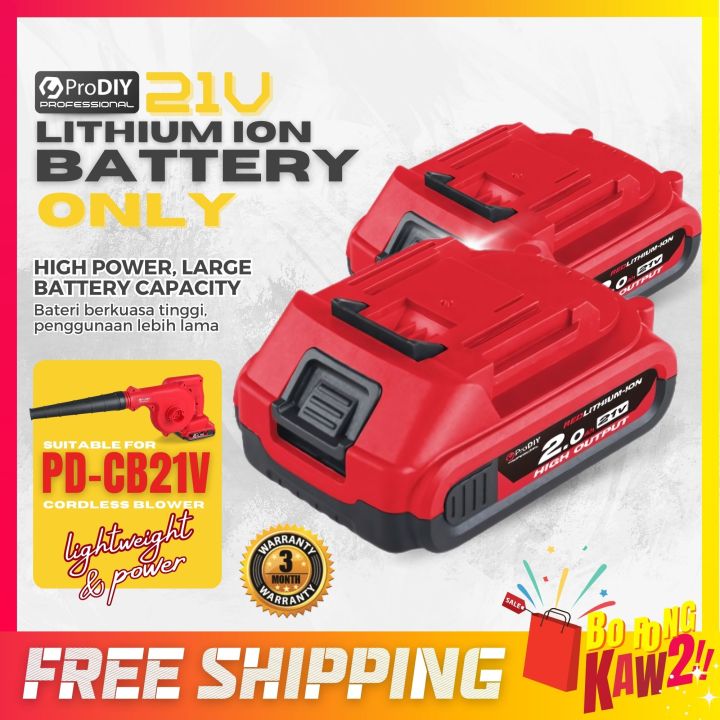 1PCS 21V Battery 2.0Ah Rechargeable Lithium Ion Battery for Cordless ...