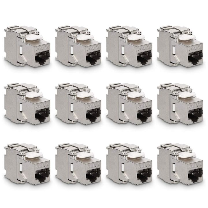 Keystone Module Jacks - 12 Piece CAT6A Shielded Keystone Jack RJ45 Cat ...