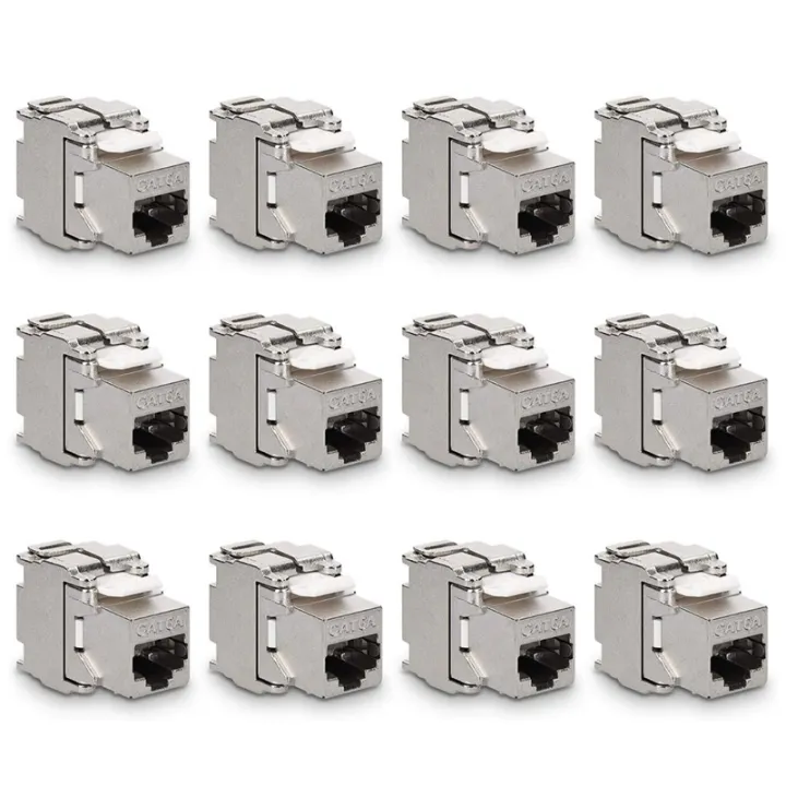 Module Jacks - 12 Piece CAT6A Shielded Jack RJ45 Cat 6A Ethernet Module ...