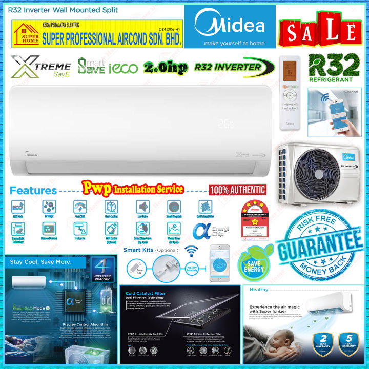 Midea Inverter Aircond [Pwp Installation] Xtreme SavE Inverter Air Conditioner MSXS-19CRDN8 2 ...