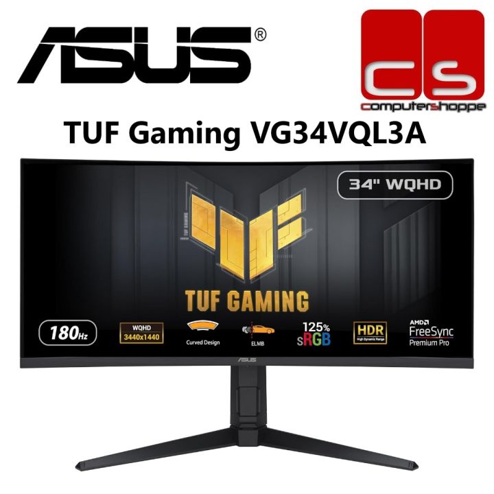 Asus TUF Gaming VG34VQL3A 34'' WQHD 180HZ 1MS FREESYNC DisplayHDR 400 ...