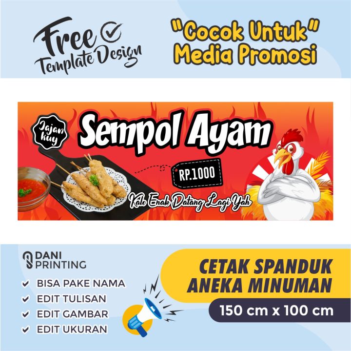 Banner Spanduk SEMPOL AYAM 160 X 60cm BISA DI EDIT | Lazada Indonesia