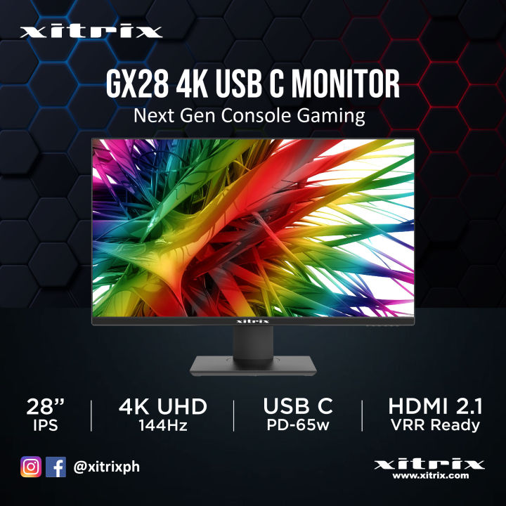 Xitrix GX28 28inch Wide UHD 4K IPS Elite Monitor ,0.5ms MPRT, HDR400 ...