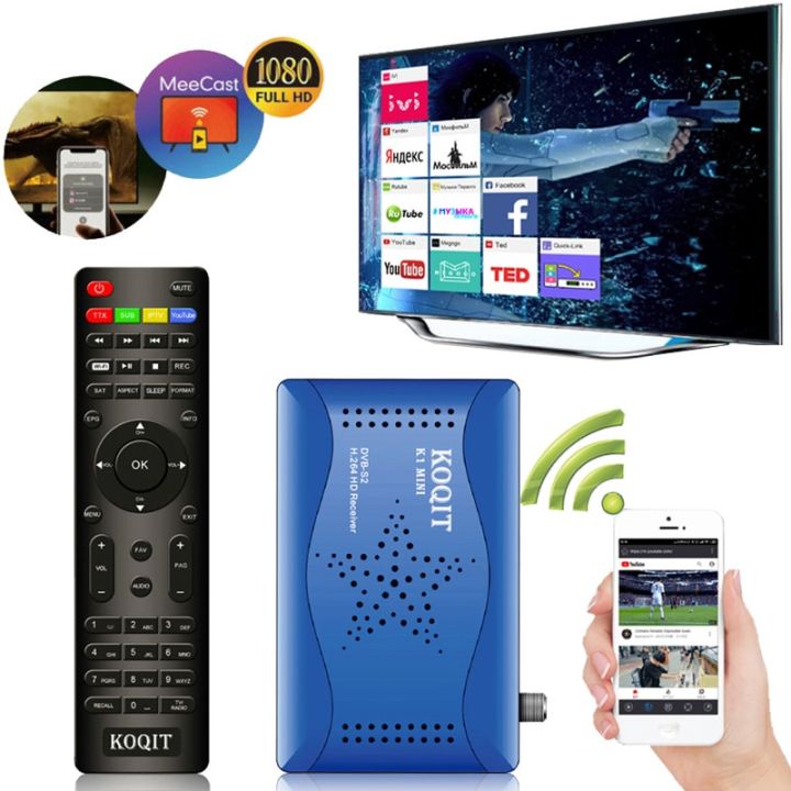 Koqit k1 Mini Receptor de satelite Decoder DVBS2 Satellite Receiver MeeCast Mirror Cast DVB-S2 ...