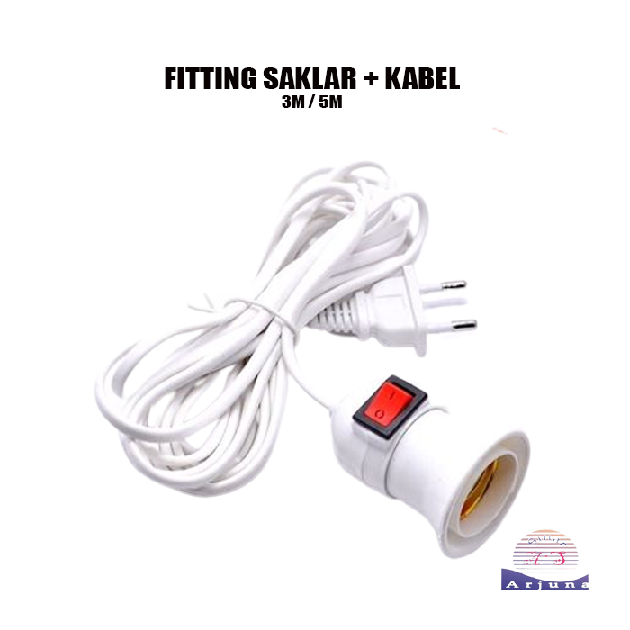 FITTING GANTUNG KABEL + SAKLAR/ FITTING 2IN1/FITTING KABEL 3METER ...