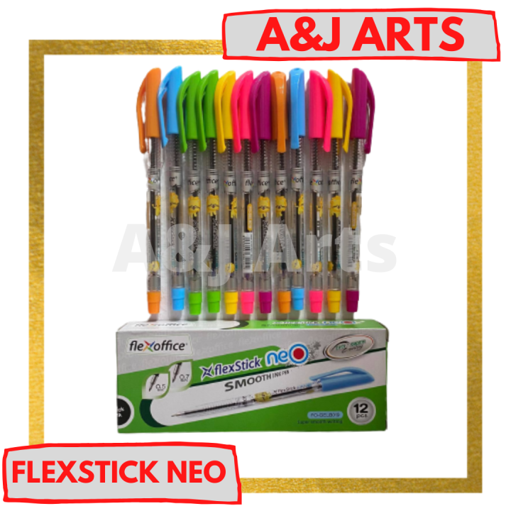 flexstick NEO smooth ink pen ballpen Flexoffice FO-GELB019 12pcs 0.5mm ...