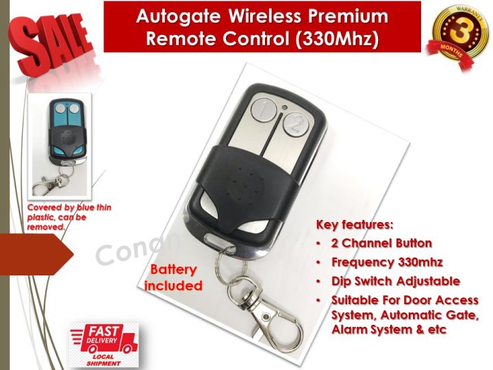 Autogate Door Wireless Premium Remote Control 330Mhz / 433Mhz DIP ...