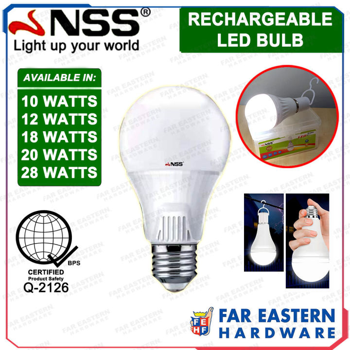 NSS Rechargeable LED Bulb / Emergency Light 10W | 12W | 18W | 20W | 28W ...