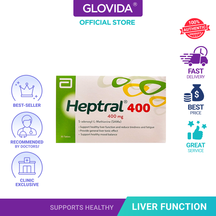 Heptral 400mg Tablets 30's | Exp: Feb-2027 | Glovida | Lazada Singapore