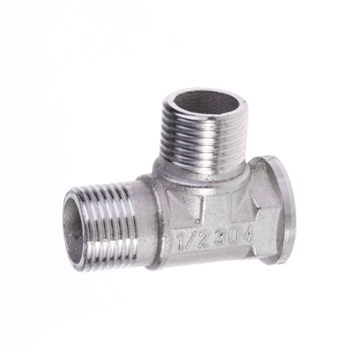 G1/2" Tee 3 Way Plumping Pipe Fittings Stainless Steel T type Threaded ...