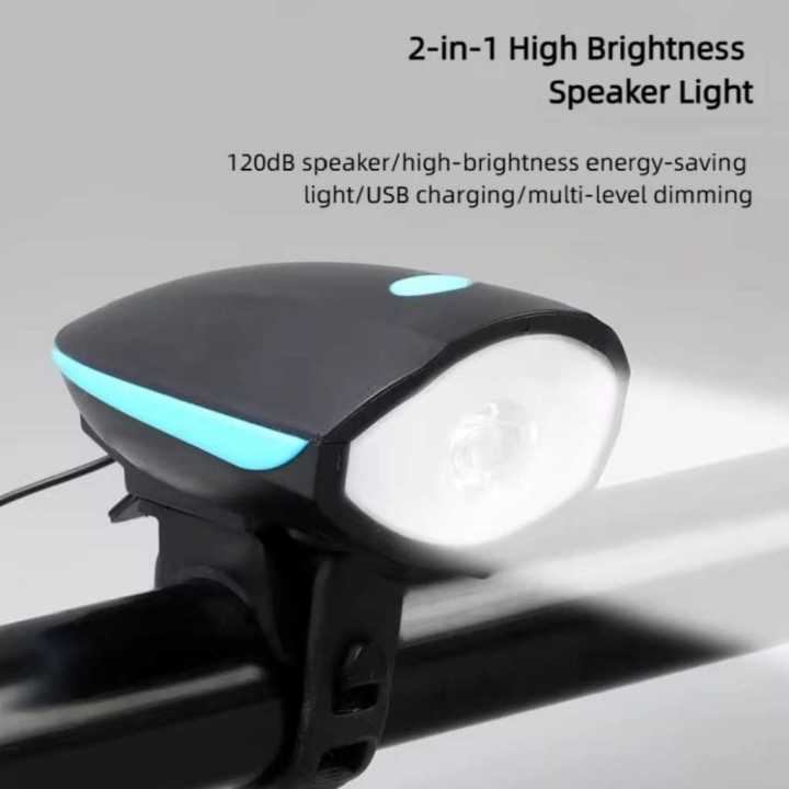 LAMPU LED SEPEDA 2IN1 DENGAN KLAKSON 120DB / LAMPU SEPEDA ANTI AIR ...