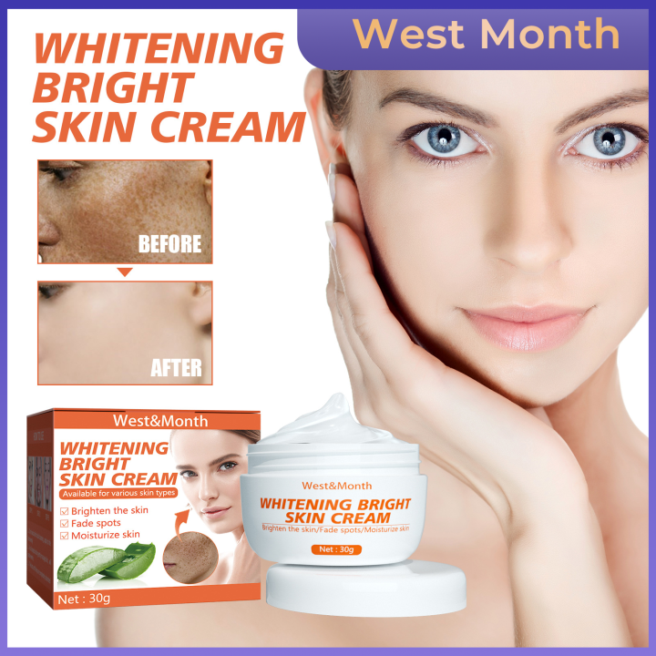 West&Month WHITENING BRIGHT SKIN CREAM จุดด่างดำบนใบหน้าจางลง ฟื้นฟู ...