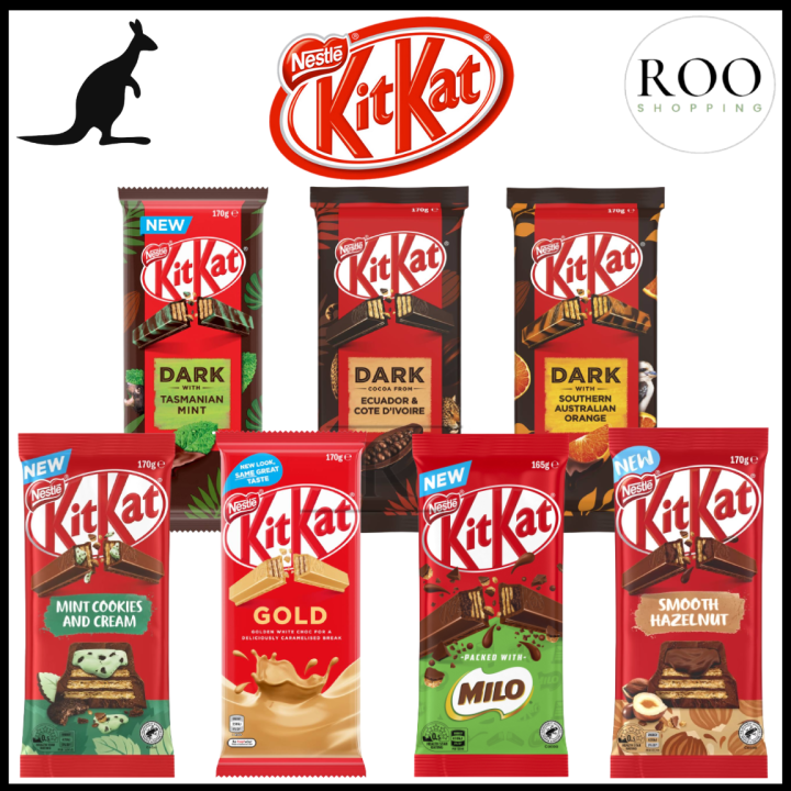 Kit Kat Australia Dark Chocolate / Kit Kat Milo / Gold / Cookies Cream ...