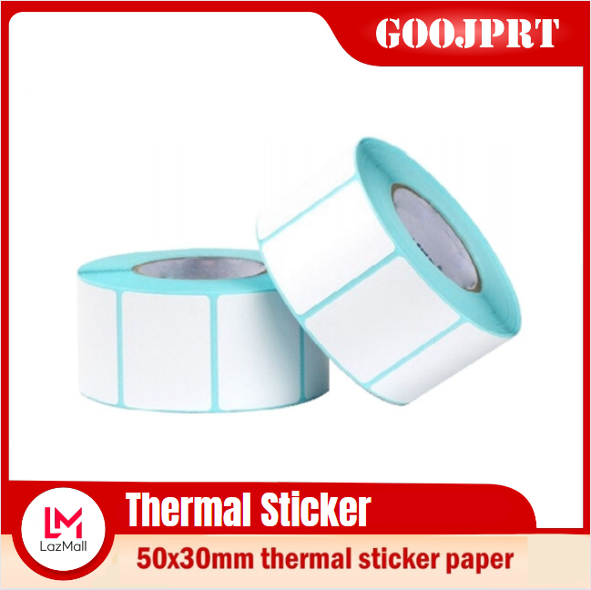 GOOJPRT 50mmx30mm Thermal Sticker Paper for Thermal Printer (200pcs ...
