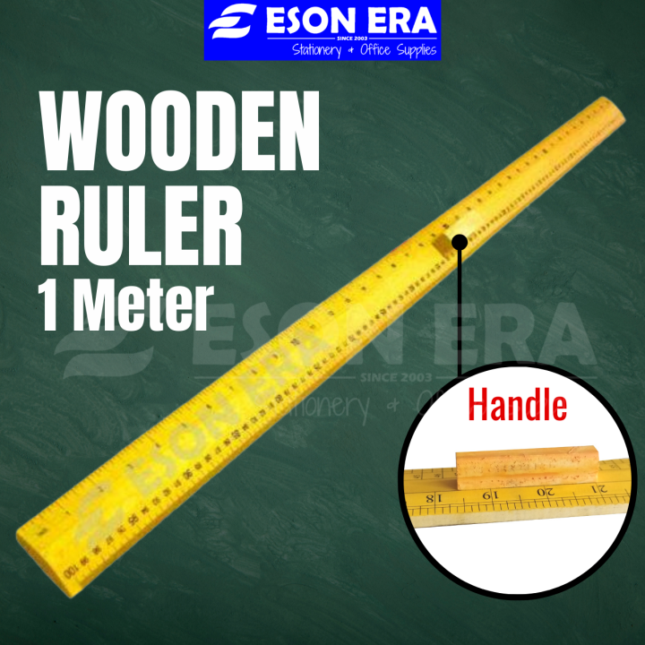 Wood Ruler 100cm 1meter with Handle Pembaris Kayu Cikgu Sekolah Teacher Wooden Ruler | Lazada